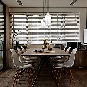 Gruenlich Pendant Lighting Fixture for Kitchen and Dining Room, Hanging Lighting Fixture, E26 Medium Base, Metal Construction with Clear Glass, Bulb not Included, 1-Pack Nickel