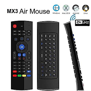 Favormates Air Remote Mouse MX3 Pro,2.4G Backlit Kodi Remote Control,Mini Wireless Keyboard & Infrared Remote Control Learning, Best for Android Smart Tv Box HTPC IPTV PC Pad Xbox Raspberry pi 3