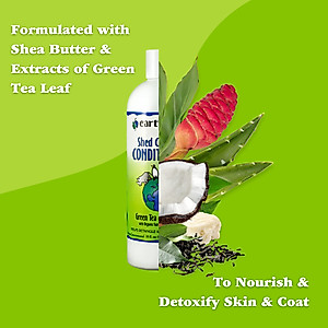 earthbath Green Tea & Awapuhi Pet Shed Control Shampoo & Conditioner - Helps Relieve Shedding & Dander, Aloe Vera, Shea Butter, Good for Dogs & Cats, Nourish & Detoxify Skin/Coat - 16 fl oz, Pack of 2