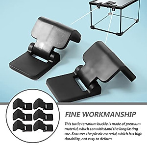 VILLCASE 6pcs Reptile Terrarium Covers Screen Clips, Anti- Escape Reptile Plastic Terrarium Buckle for Aquariums, 5.00X3.00X2.50cm/1.97X1.18X0.98in