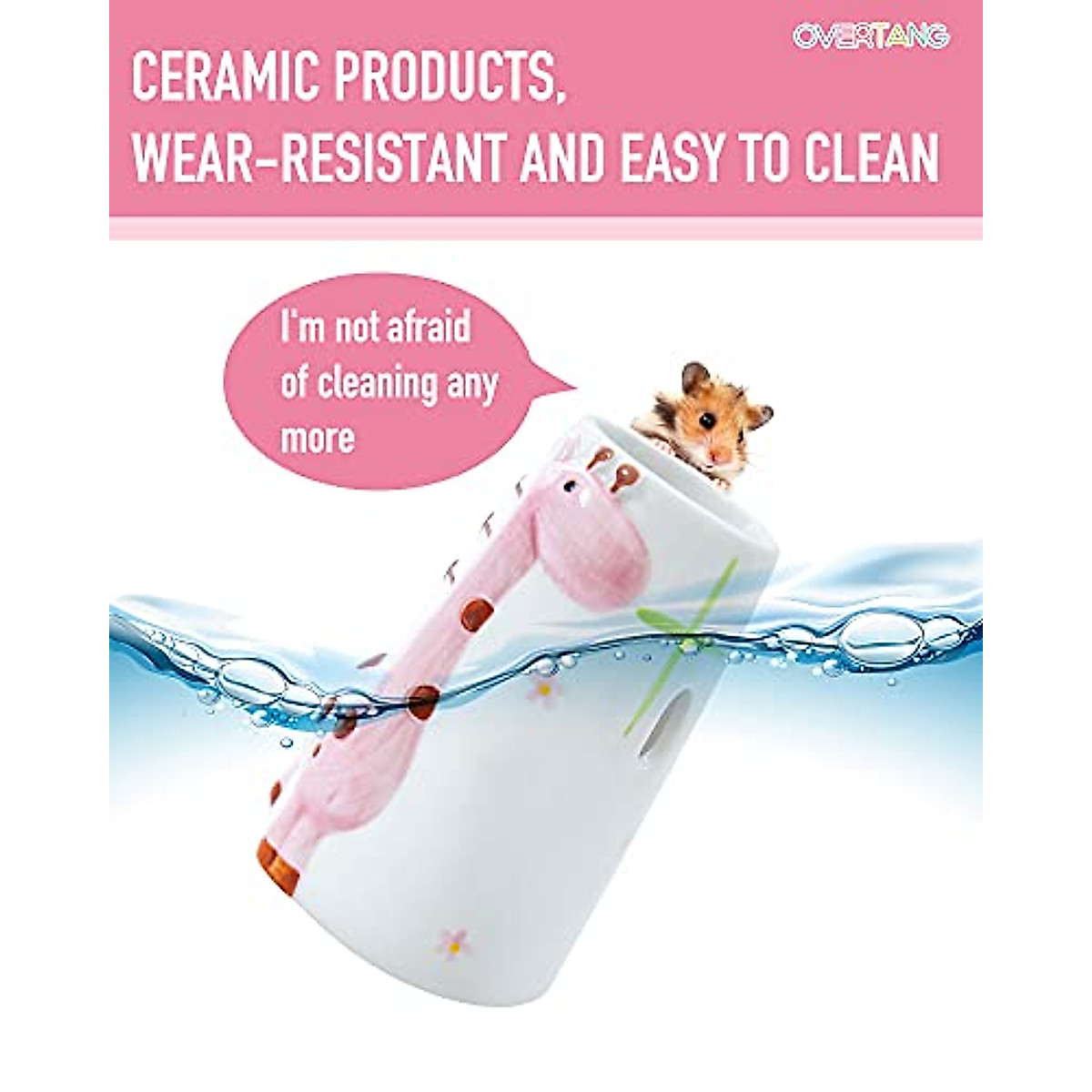 Guinea Pig Water Bottle, Small Animal Water Bottle No Drip, OVERTANG 2 in 1 125ml Rodent Pet Water Bottle No Drip for Cage Hanging Water Feeding Bottles Auto Dispenser for Hamster Guinea Pig Rabbit