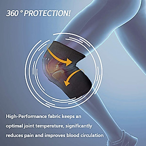 FJZLIFE Knee Support (1 Pair) for Men and Women with Elastic Gel Pads, Professional Knee Brace for Running, Arthritis, Joint Pain Relief, ACL, Meniscus Tear and Injury Recovery