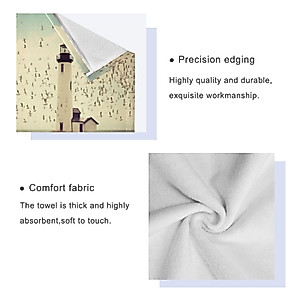 Flradish Lighthouse Towels 3 Pack Bath Towels for Bathroom Set Soft Cotton Highly Absorbent Lightweight & Quickdry Towel Set 1 Bath Towel,1 Hand Towel,1 Washclothe