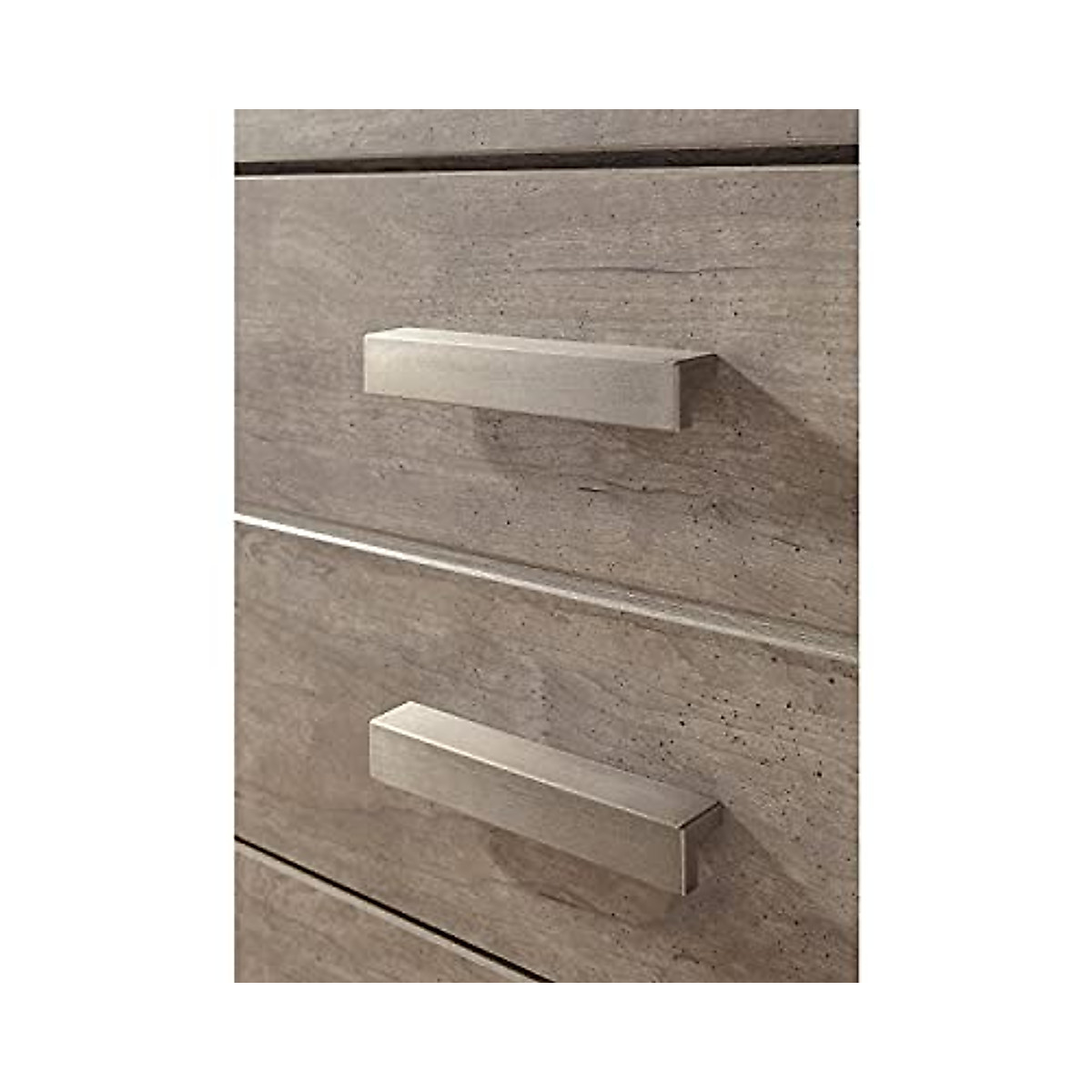 Signature Design by Ashley Culverbach Modern 2 Drawer Nightstand with 2 USB Charging Stations, Weathered Gray