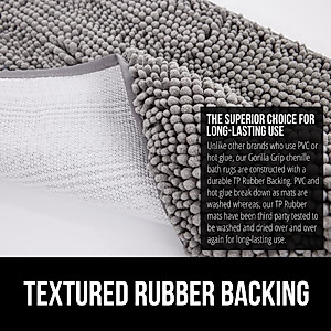 Gorilla Grip Bath Rug and Area Rug Set, Bath Rug Size 30 x 20 in, Shaggy Machine Washable Mats, Area Rug Set Size 22 x 19 x 15 in and 30x20, Absorbent Washable Mats, Both in Gray, 2 Item Bundle