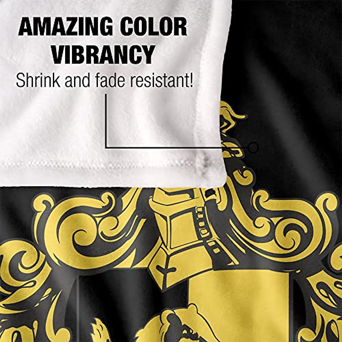 Harry Potter Hufflepuff Crest 3 Officially Licensed Silky Touch Super Soft Throw Blanket 50" x 60"