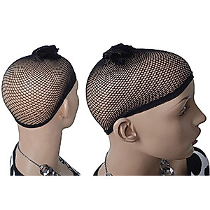 ANOGOL Hair Cap+32Inch/80cm Long Straight Black Wig Cosplay Synthetic Wig Long Black Wig with Bangs Peluca Negra Cosplay Wig for Halloween Anime Hair for Women Costume Party