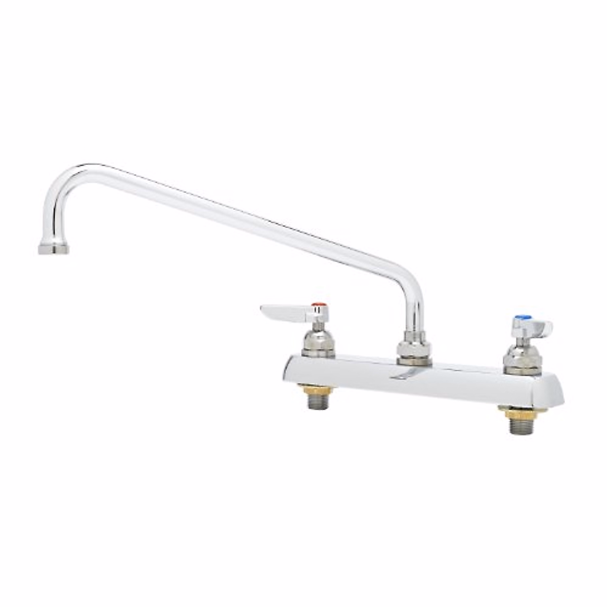 T&S Brass "T&S Brass B-1123 Workboard Faucet, Deck Mount, 8"" Centers, 12"" Swing Nozzle, Lever Handles", silver