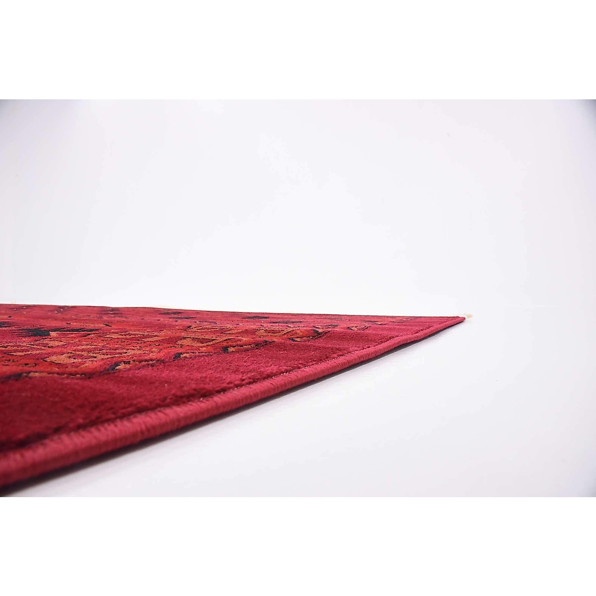 Unique Loom Tekke Collection Over-Dyed Saturated Traditional Torkaman Area Rug, 9 x 12 ft, Red/Black