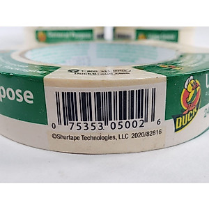 Duck Brand 394693 General Purpose Masking Tape, 0.94-Inch by 60-Yard, Single Roll, Beige