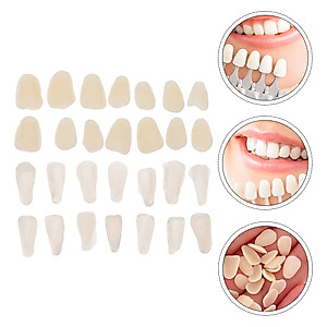 FOMIYES Temporary Crown, 200Pcs Temporary Cap, Dental Acrylic Resin Temporary Crown Veneers Material Temporary Repair Kit Replacements for Missing Broken Fake Teeth Beige