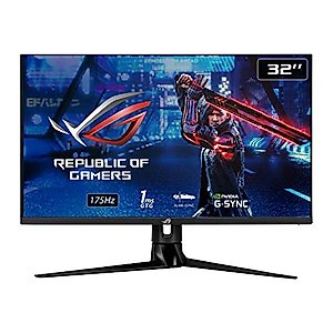 ASUS ROG Swift PG329Q 32” Gaming Monitor, 1440P WQHD (2560x1440), Fast IPS, 175Hz (Supports 144Hz), 1ms, G-SYNC Compatible, Low Motion Blur Sync, Eye Care, HDMI DisplayPort USB, Display HDR 600, Black