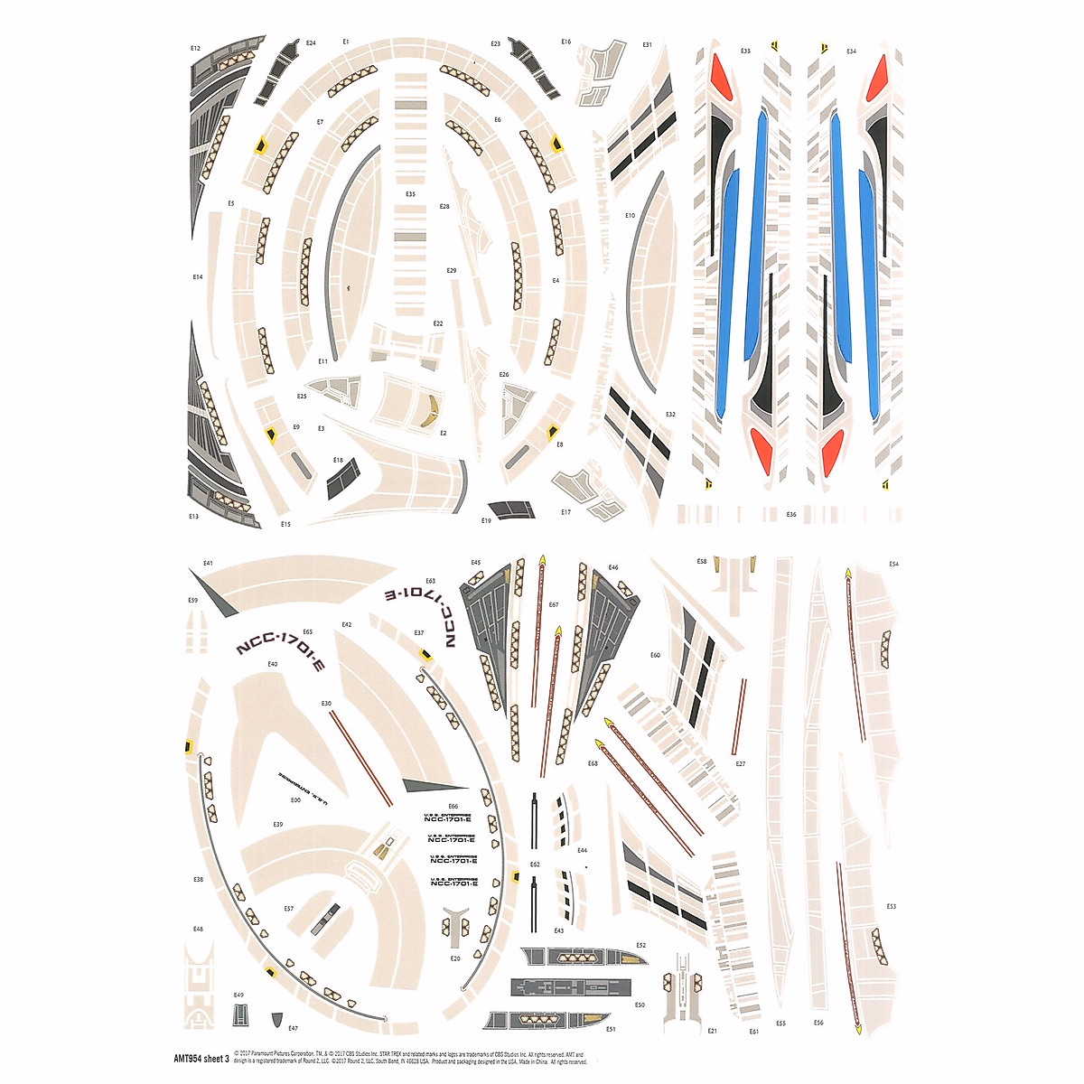AMT Star Trek U.S.S. Enterprise Box Set 1:2500 Scale Snap Model Kit