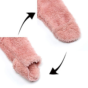 MYGBCPJS Baby Bear Fleece Hooded Zipper Romper Infant Boys Girls Flannel Footed Jumpsuit Warm Bodysuit Outwear