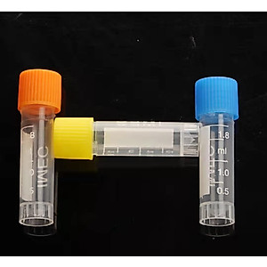 WOHUAFUN 2.0 ml Cryovial, External Cap, Polypropilene Bag x 50 Color Assorted