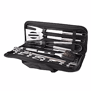 Grill Set, BBQ Grill Tools Set Fine Crafted Spatula 20pcs for Outdoor for Travel