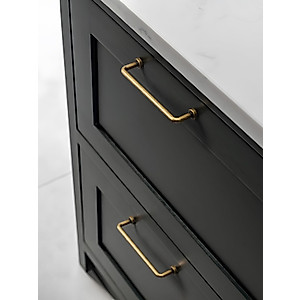 JIASENBAO 2 Pack Antique Brass Cabinet Bar Pulls 3" Hole Center Classic Vintage Retro Drawer Handles Kitchen Cupboard Bathroom Dresser Cabinet Hardware