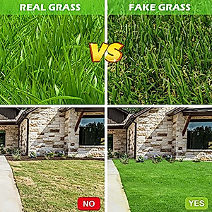 AYOHA 3 FT x 5 FT Artificial Grass, Synthetic Realistic Fake Turf Grass Thick Lawn Pet Turf, Astroturf Rug Carpet for Indoor/Outdoor Landscape Balcony Patio Decor, Easy to Clean with Drain Holes