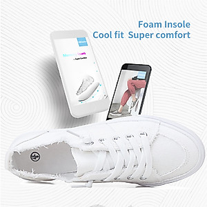 Women's Play Fashion Sneaker White Color Washed and Leopard Canvas Slip on Shoes（White US8）