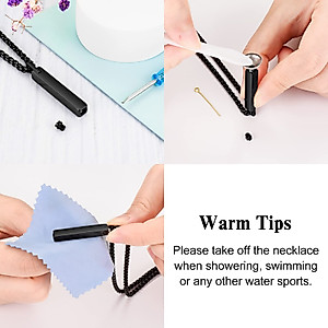 Dletay Urn Necklace for Ashes Stainless Steel Cremation Jewelry for Ashes Memorial Ash Necklace for Men Women Ash Holder Black