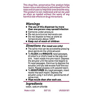 Little Remedies Sterile Saline Nasal Mist, Safe for Newborns, 3 oz