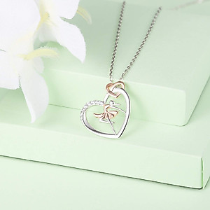 925 Sterling Silver Heart Ballet Dance Lovers Dancer Necklace Ballerina Silhouette Jewelry Gift for Women