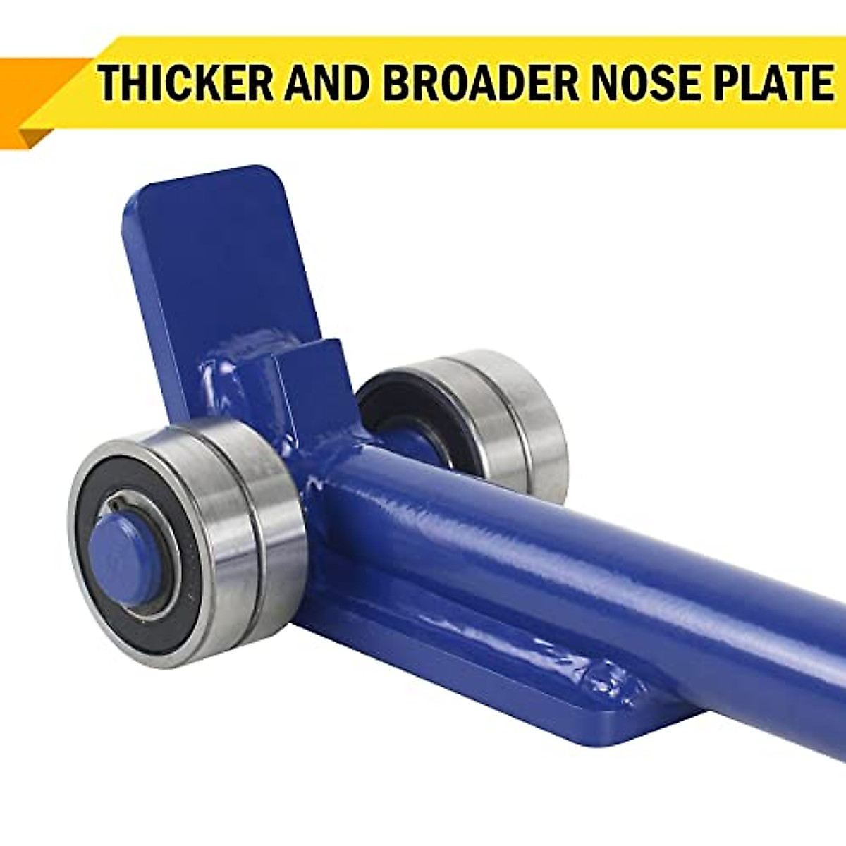 KARRYTON Pry Lever Bar 5T/11000LBS Load Capacity, 5FT Length Steel Handle Prylever Bar with Wheels for Heavy Duty Equipment Handling,Great Hand Tool with Four Industrial Bearings (5T-5FT)