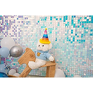 Kate Square Rainbow Blue Sequin Wall Panels Wedding Decoration Wall Shimmer Birthday Party (Pack of 12)