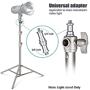 NEEWER 102"/2.6m Stainless Steel Light Stand, Spring Cushioned Heavy Duty Photography Tripod Stand with 1/4” to 3/8” Universal Screw Adapter for Strobe, LED Video Light, Ring Light, Monolight, Softbox