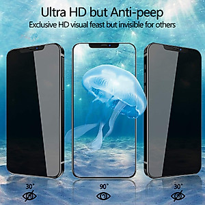 sorlnern (2 Pack for Privacy Screen Protector for iPhone 12 Mini, Anti Spy Screen Protector Tempered Glass Film, Touch Sensitive, Bubble-Free, Case Friendly, with Easy Installation Tray