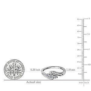 Dazzlingrock Collection 0.50 Carat (Cttw) 14K Diamond Women Swirl 3 Stone Engagement Ring 1/2 CT, White Gold, Size 6.5
