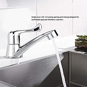 Water Tap One Tube Bathroom Faucet, Bathroom Sink Faucet Centerset with Drain Assembly, ABS Plastic Single Cold Faucet Water Tap Bathroom Basin Kitchen Sink Accessories(Fish Tail G1/2)