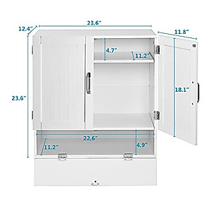 VINGLI Bathroom Medicine Cabinet 2 Door Wall Mounted Storage Cabinet Over Toilet Cabinet Bathroom Kitchen Office Floating Storage Collection Orgaznier White