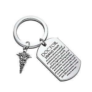 FAADBUK Doctor Keychain Doctor Thank You Gift Caduceus Charm Medical Jewelry Medical Student Graduation Gift (Doctor Keychain)