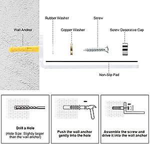 Desing Wish Small Shelf, Screw Mount Small Wall Shelf with Non-Slip Pad, Speaker Wall Mount for Bluetooth Speaker/Webcam/Decor, Acrylic Wall Shelf for Bedroom/Living Room/Bathroom (9 Inch, Clear*2)