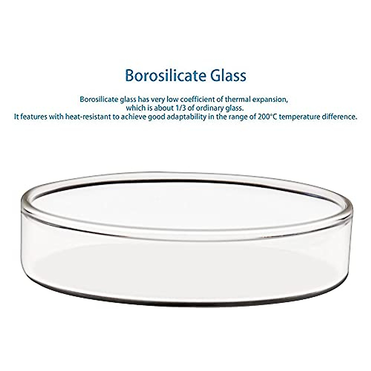 stonylab 10pk Glass Petri Dishes, 90x20 mm Autoclavable Borosilicate Glass Cell Culture Dishes Petri Dishes with Clear Lid for Laboratory