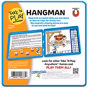 PlayMonster Take N Play Anywhere — Hangman — Easy to Use, Hard to Lose — Fun on the Go Travel Game — For Ages 5+
