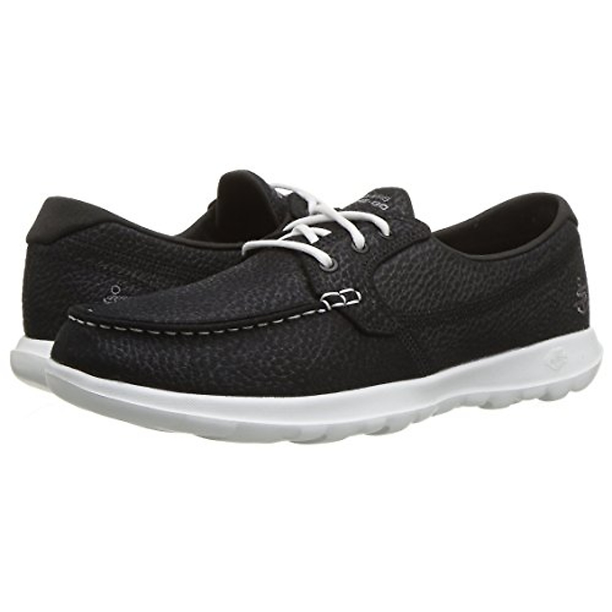 Skechers Performance Women's GO Walk Lite-Eclipse Boat Shoe,black/white,9 M US