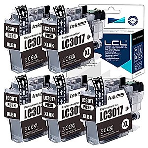LCL Compatible Ink Cartridge Replacement for Brother LC3017 LC-3017 XL LC3017BK MFC-J5330DW MFC-J6530DW MFC-J6930DW MFC-J6730DW Printers MFC-J5335DW MFC-J5730DW (Black 5-Pack)