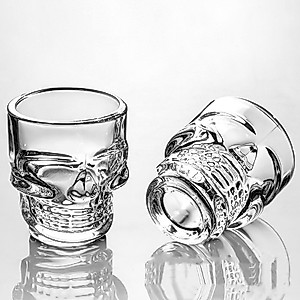Skull Coffee Mug Clear Double Crystal Glass Whiskey Vodka Cup Suitable for Home Bar Club