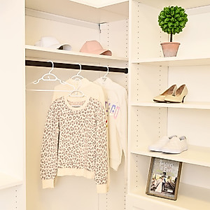 30 Pk Youth Petite Plastic Hangers for Children Clothes Sizes 8 to 12, Petite, Preteen, Junior, 30 Pack (White)