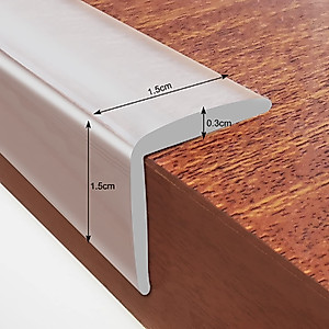 Pretaped Silicone Edge Protectors, Edge Corner Protectors Guards Baby Proofting, Furniture Table Edge Protectors Soft Silicone Bumper Strip for Cabinets, Tables, Drawers 1.5CM*1.5CM Wide 3.3FT Long