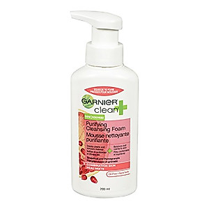 Garnier Clean+ Purifying Foam Cleanser For Combination Skin, 6.8 Fluid Ounces