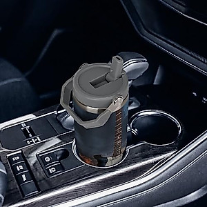 30oz Stainless Steel Insulated Tumbler with Flip Lid & Straw, Leakproof Travel Mug for Car, Electric Guitar Double Wall Vacuum Thermal Coffee Cup with Handle, Spill-Proof Design for Hot/Cold Drinks