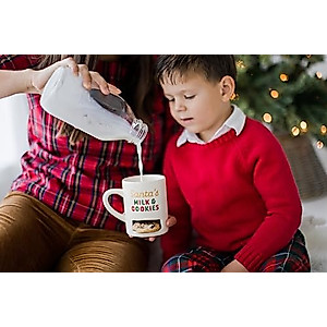 Pearhead Santa's Milk & Cookies Christmas Mug, Holiday Novelty Coffee Mug with Slot for Cookies, Holiday Home Décor, Microwave And Dishwasher Safe, Santa’s Milk & Cookies Mug, 9 Oz