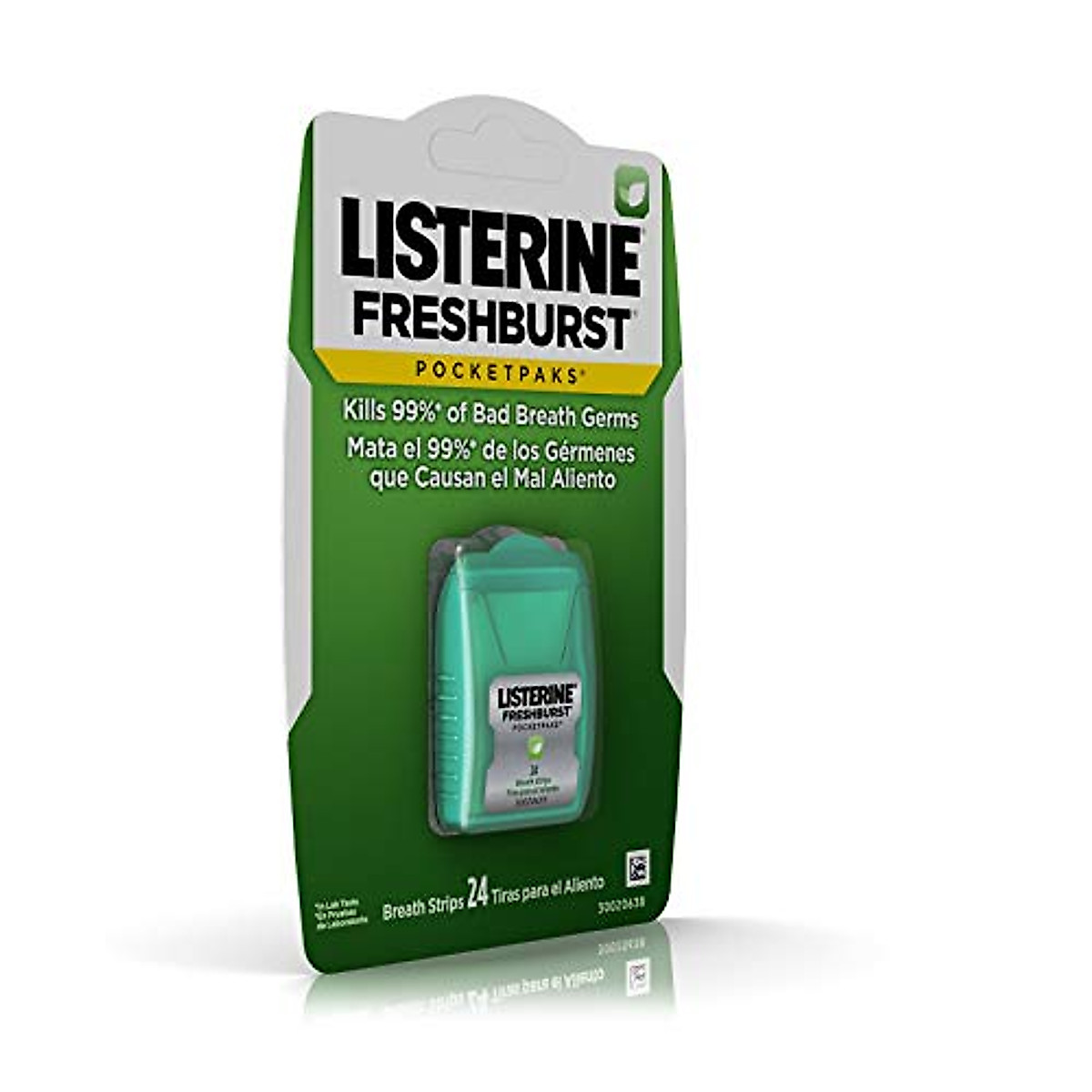 Listerine Freshburst Pocketpaks Fresh Breath Strips, Mint Breath Refresher Strips to Kill 99% of Bad Breath Germs, Portable Pack, Freshburst Spearmint Flavor, 24-Strips (Pack of 1)