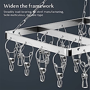 LIUZH 360° Underwear Socks Clothespin Square Stainless Steel Clothes Rack Socks Clothes Drying Rack 26 Pieces
