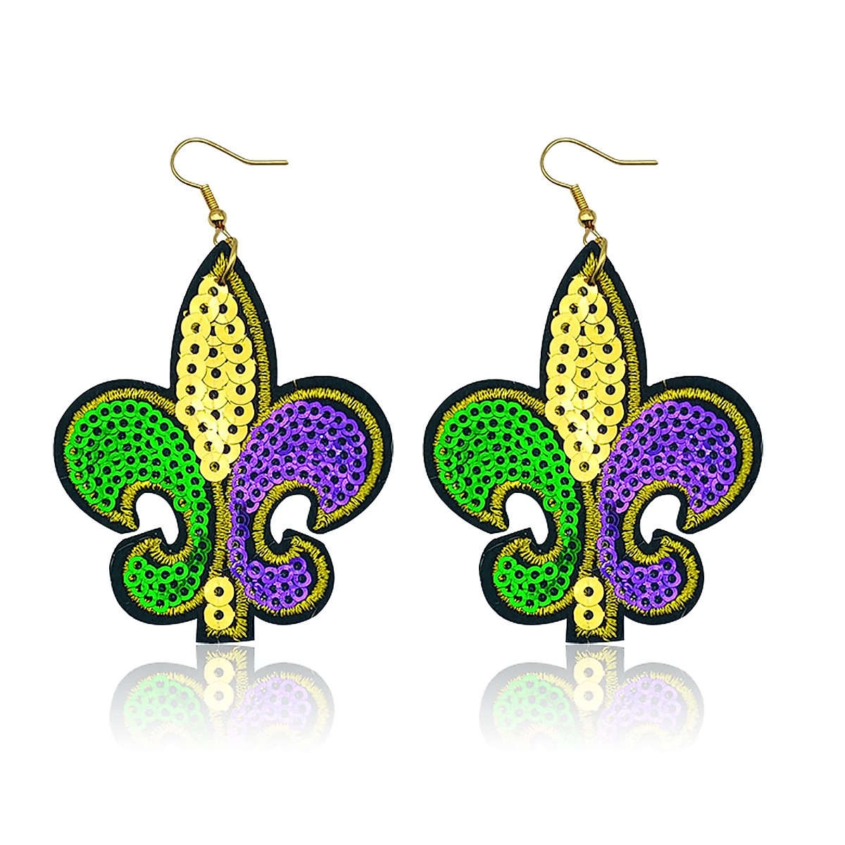 Mardi Gras Earrings for Women Mardi Gras Mask Letter Earrings Mardi Gras Theme Earrings Fleur De Lis Dangle Earrings Mardi Gras Accessories