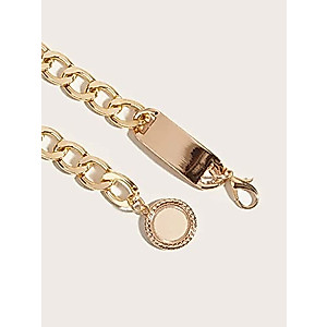 Verdusa Women's Chunky Waist Chain Belt Adjustable Body Link Gold one-size