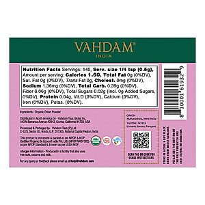 VAHDAM, Organic Onion Powder (2.47oz/70g) Gluten Free, Non GMO, 100% Raw | Aromatic Spice, Perfect for Seasoning, Cooking | Direct from Source